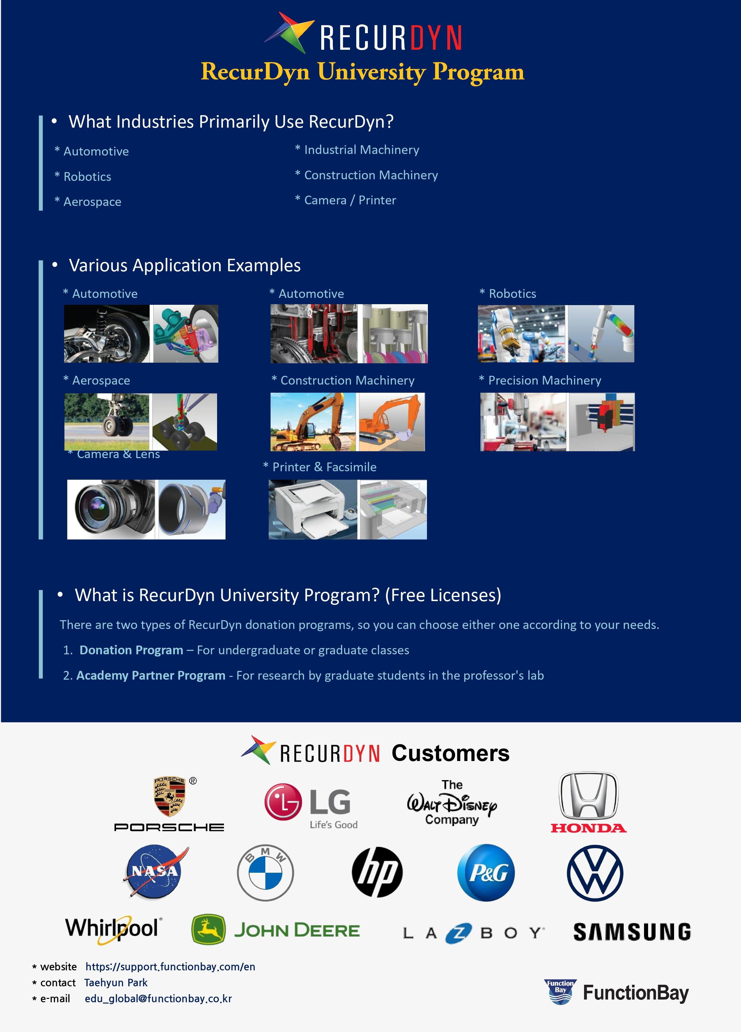 FunctionBay Technical Support Site | Don't Miss the Opportuniy of RecurDyn University Program